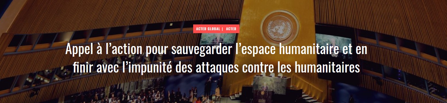 Appel à Laction Pour Sauvegarder Lespace Humanitaire Et En Finir Avec